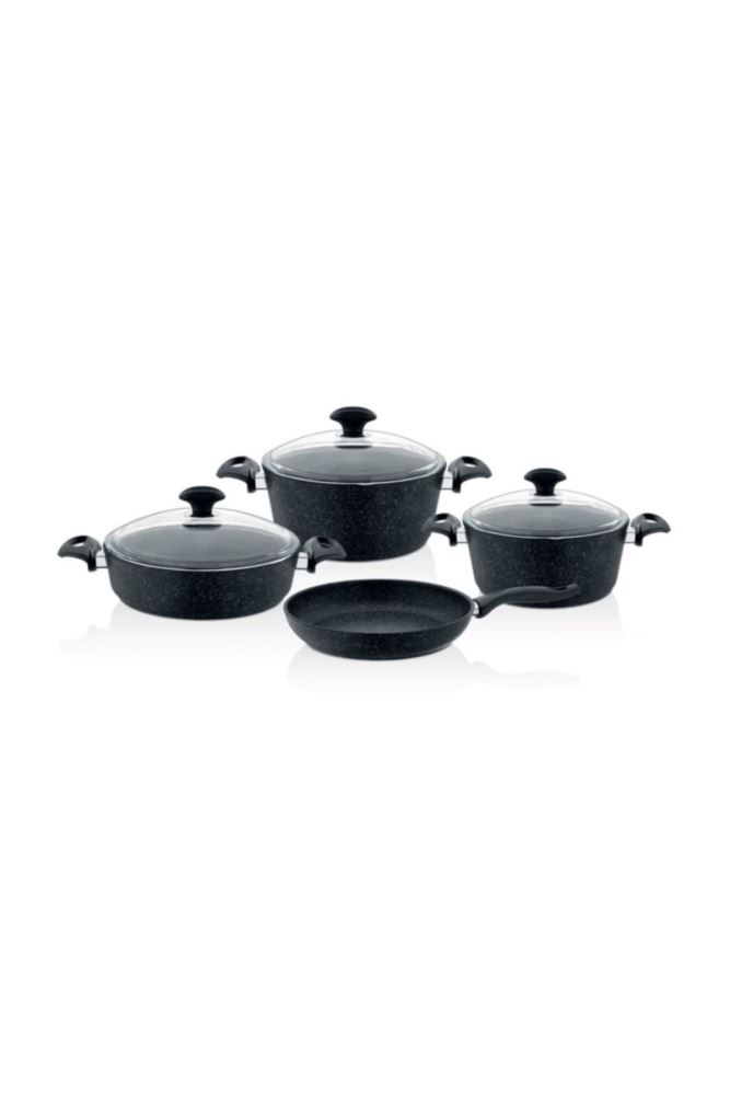 Falez Black Plus Granit 7 Parça Tencere Set.