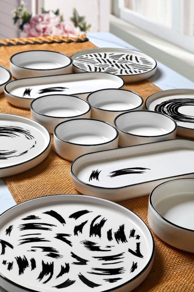 Kitchen Life 14 Piece 6 Person Axial Stackable Breakfast Set