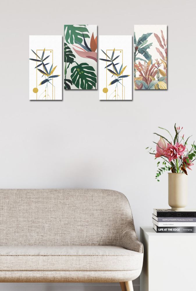 Hanna Moda French Style 4 Parçalı Mdf Tablo ZLE010.