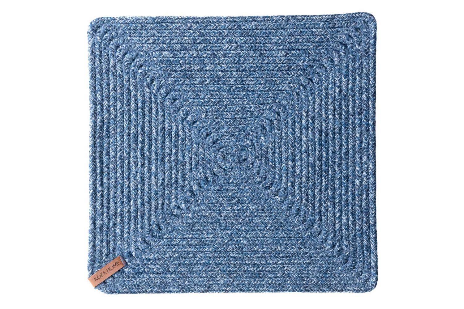 Koza Home Cesta El Yapımı Örgü Lacivert Kare Supla 32x32 4016.