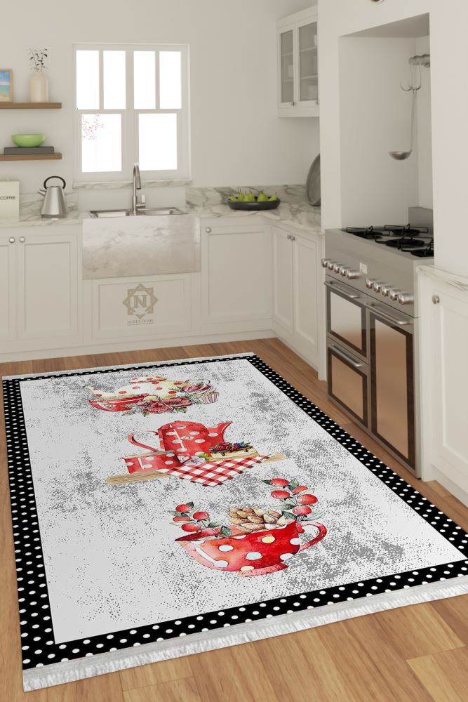 Novus Home Yıkanabilir Kaymaz Deri Tabanlı Dijital Baskılı Mutfak ...