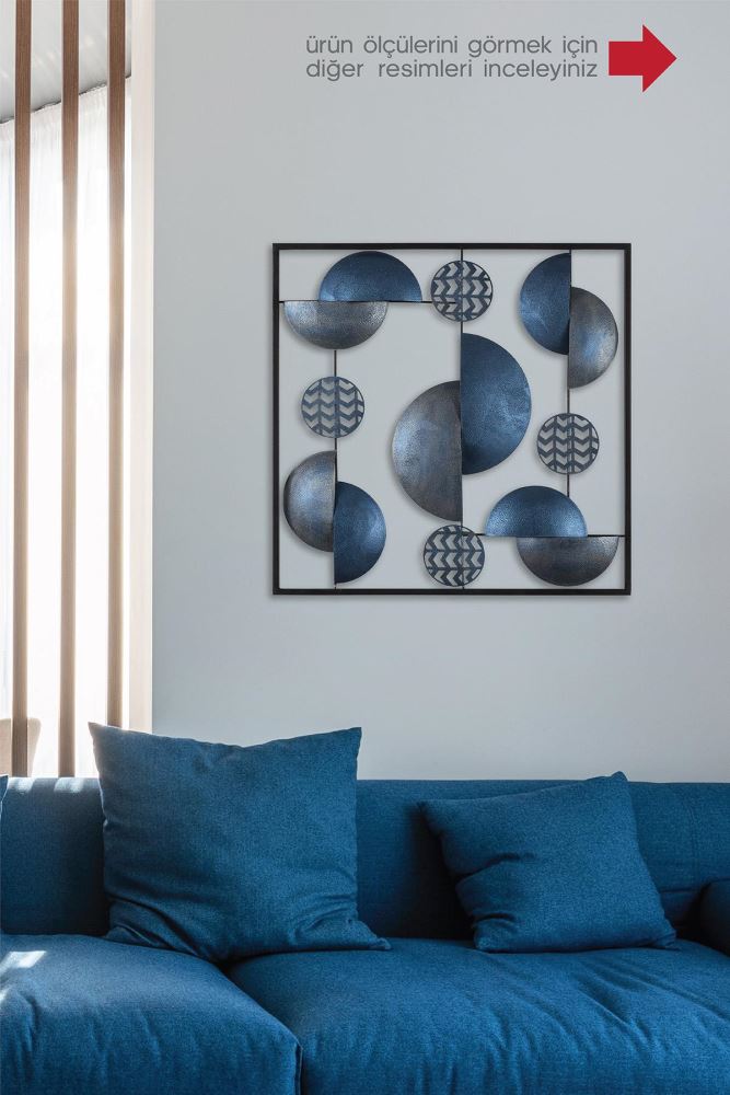DORELİNE DoreArt Aurora Metal Duvar Tablosu, Ev Ofis Duvar Panosu (Mavi).