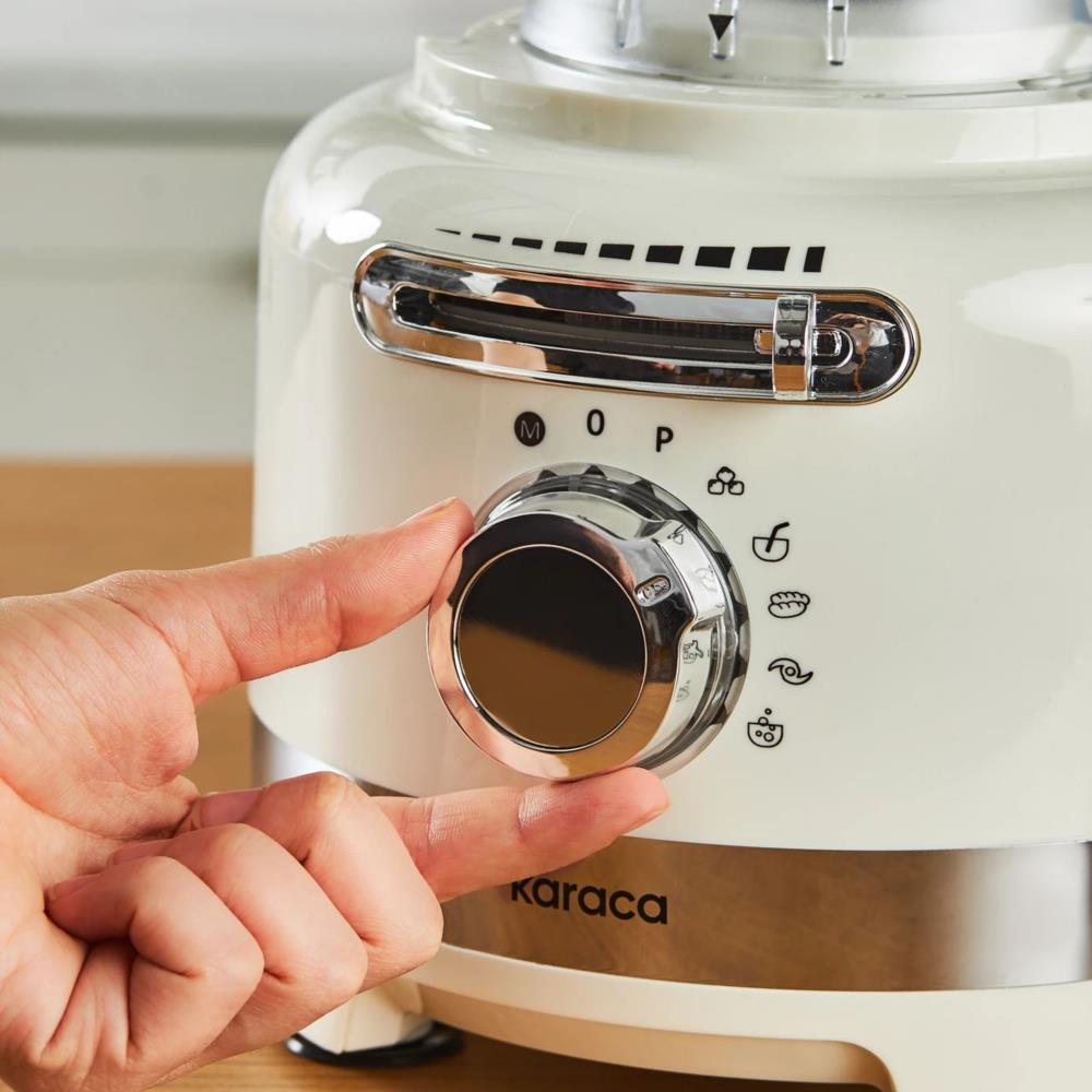 Karaca Multiblend Artisan Retro Food Processor Cream.