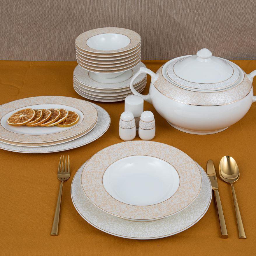 Güral Porselen 61 Parça Yuvarlak Caroline Bone Yemek Takımı 8305702.
