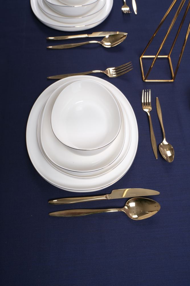 Koch Collection MOON 24 PARÇA PORSELEN YEMEK TAKIMI - ALTIN.