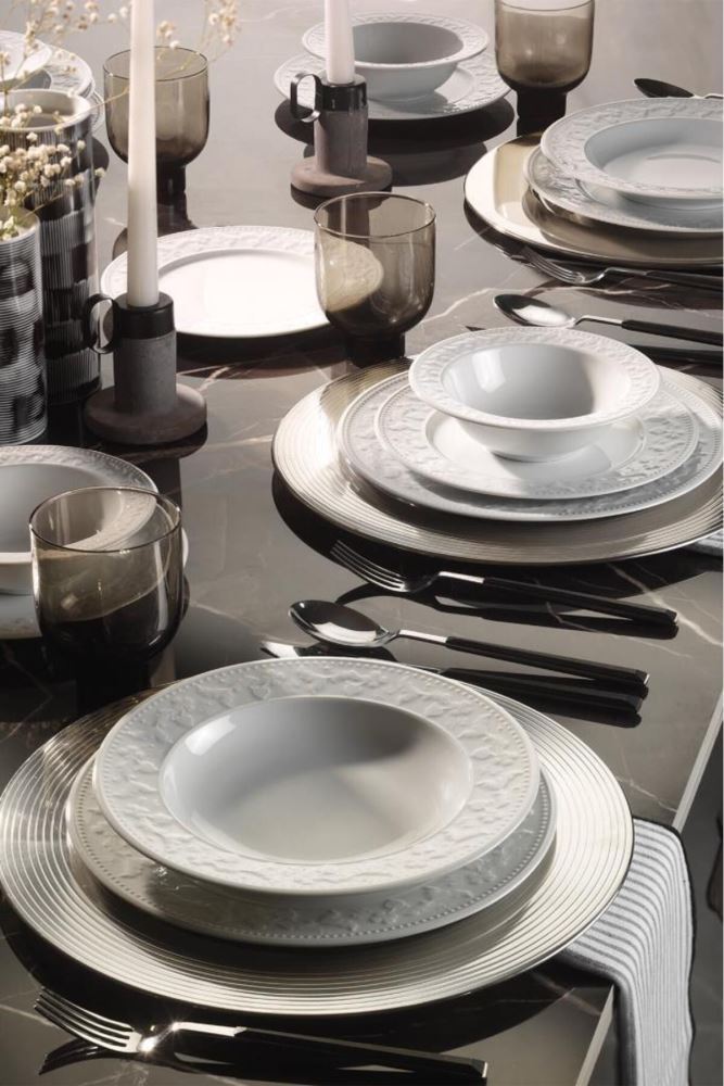 Kütahya porselen ekose yemek takımı seti 18 prç.6 kişilik.