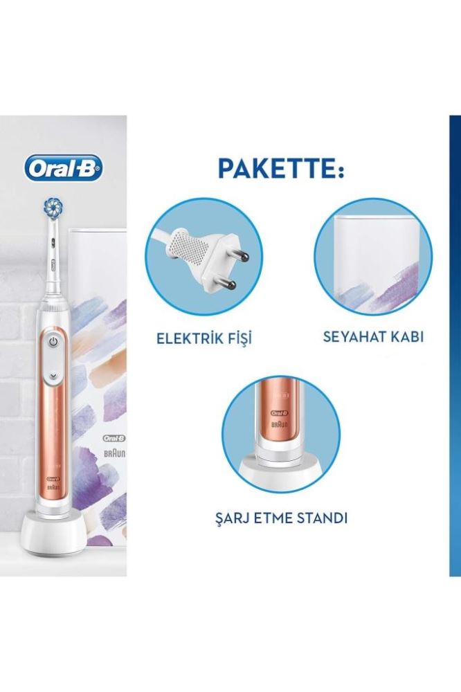 Oral-B Genius X AI Art of Brushing RoseGold Şarj Edilebilir Diş Fırçası ...