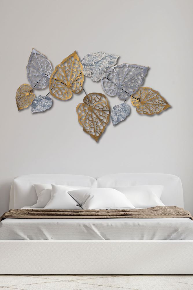 DORELİNE Doreart Leaf Metal Duvar Tablosu, Ev Ofis Duvar Panosu CH112-1.