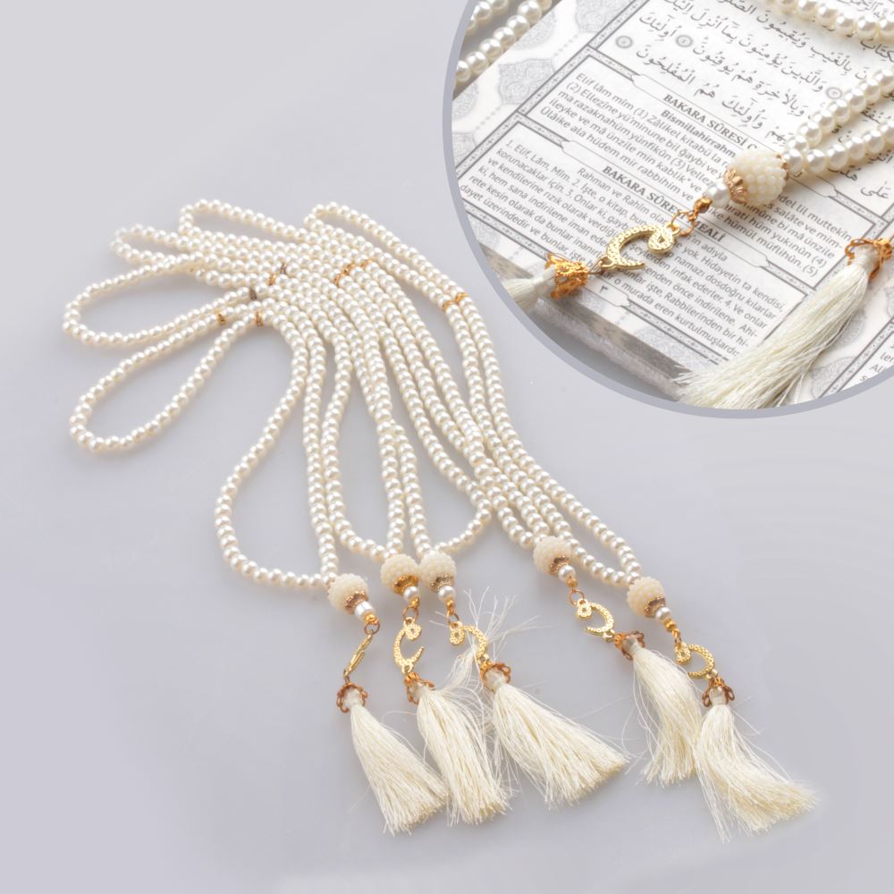 İsra Home Tesbih Hediyelik Zikir Namaz Tesbihi 5 Adet Ekru.