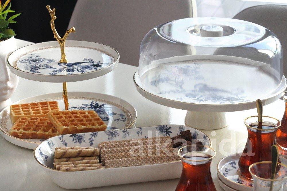 Glore İstanbul Mavi Kuş 27 Parça Sunum Servis ve Kahvaltı Seti.