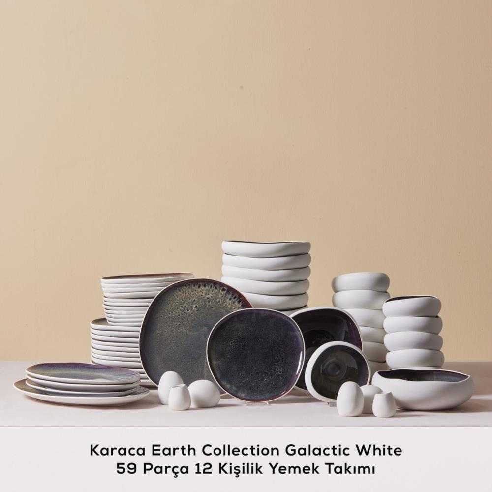 Karaca Earth Collection New Galactic Beyaz 59 Parça 12 Kişilik Yemek ...