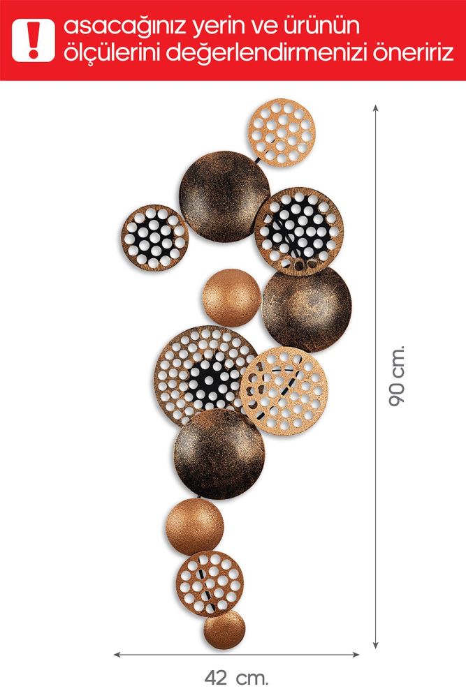 DORELİNE DoreArt Bronte Metal Duvar Tablosu, Ev Ofis Duvar Panosu (Bronz).