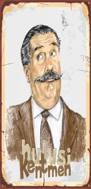 hulusi kentmen yeşilçam (10 CM X 20 CM) mini retro ahşap poster.