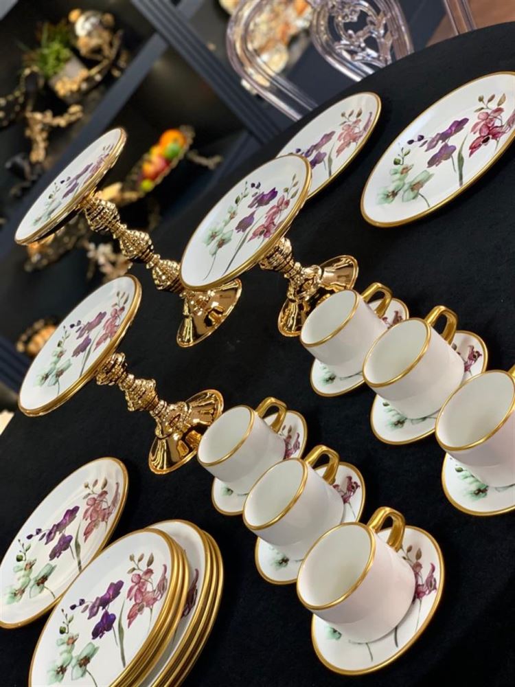 Asaf Çay Fincan Seti 6 lı Orkide.