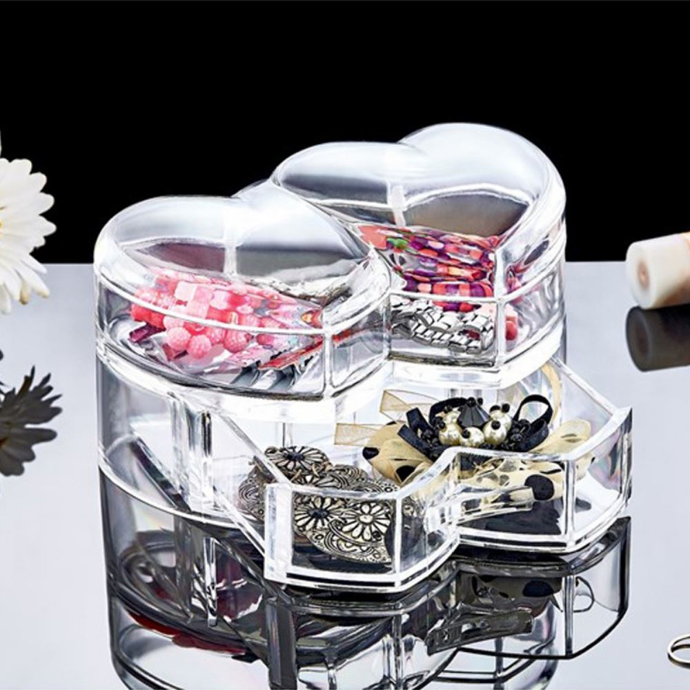 Piev Kalpli Kapaklı Çift Gözlü Mücevher Takı Organizer Kutusu Piev.