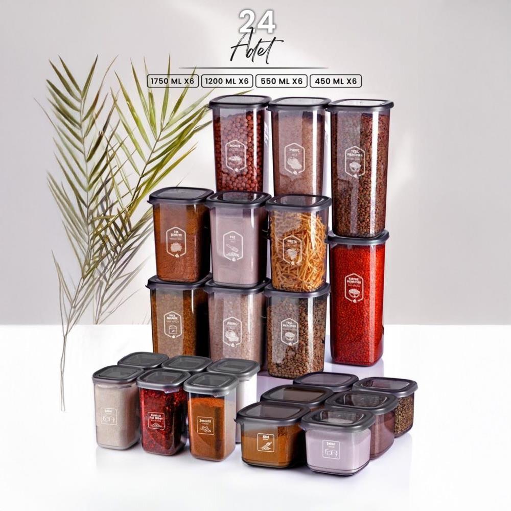 Kitchen Life 24-Piece Labeled Square Food Storage Container Set Modernity