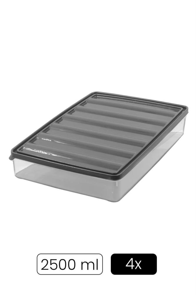 Kitchen Life 4-pack 2500 ml Refrigerator and Microwave Storage Container.