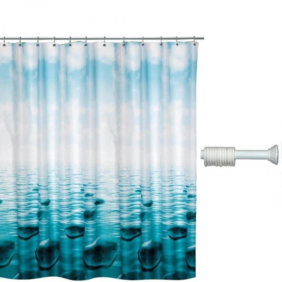 Prado Stone Banyo Duş Perdesi 180x200 ASKI HEDİYELİ.