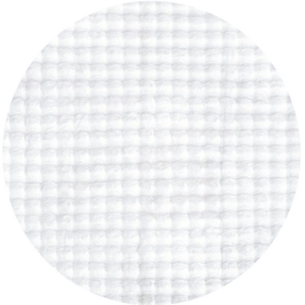 Soft Premium Bubble Rabbit Pelt Plush Carpet Runner - Round - White.