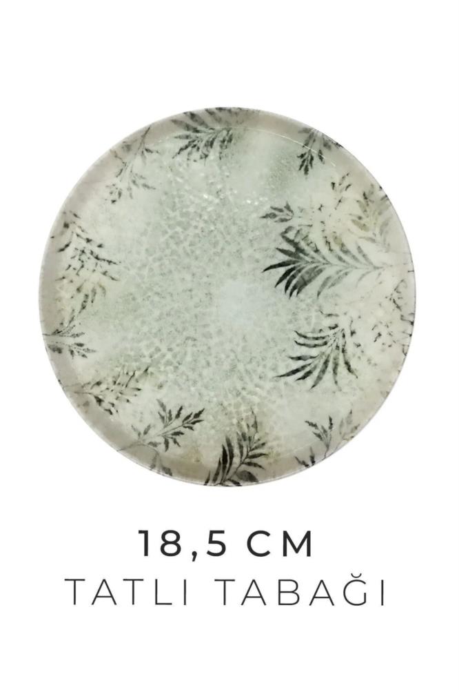 Kitchen Life 24 Piece 6 Person Leaf Whisper Porcelain Dinner Set.