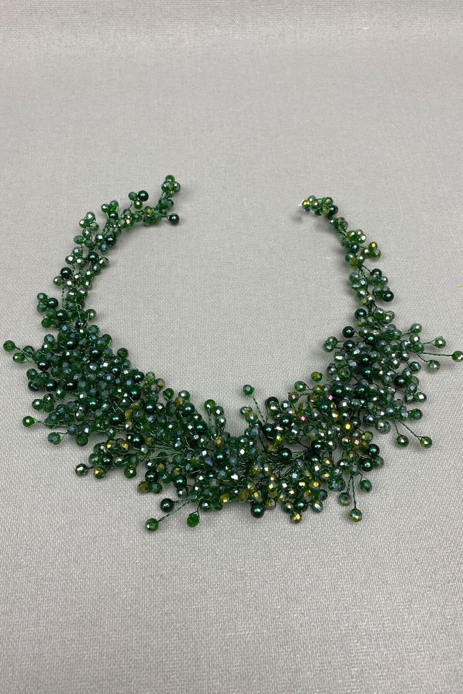 Yeşil Lisa Model Gelin Kına Tacı.