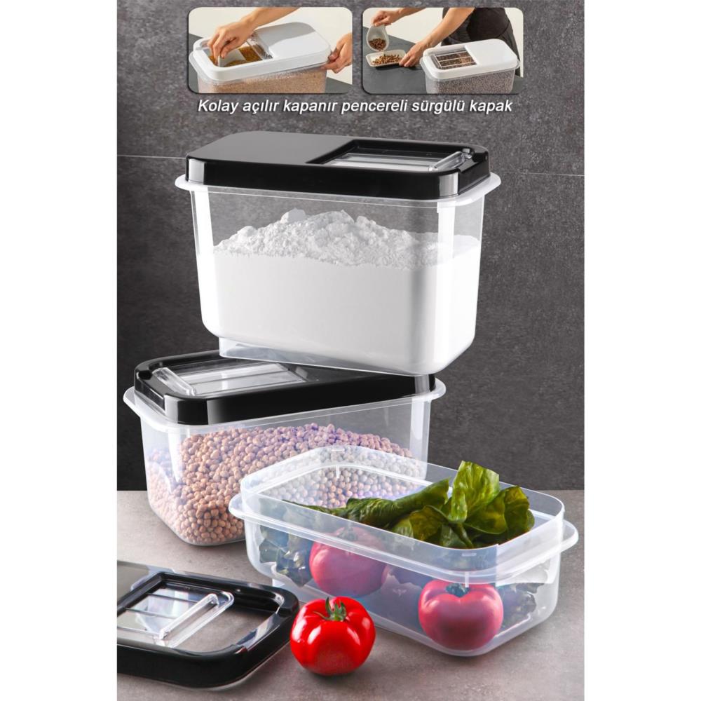 Vienev 3-Set Multibox Maxi Storage Container with Slide Lid 1x(5 Liter ...