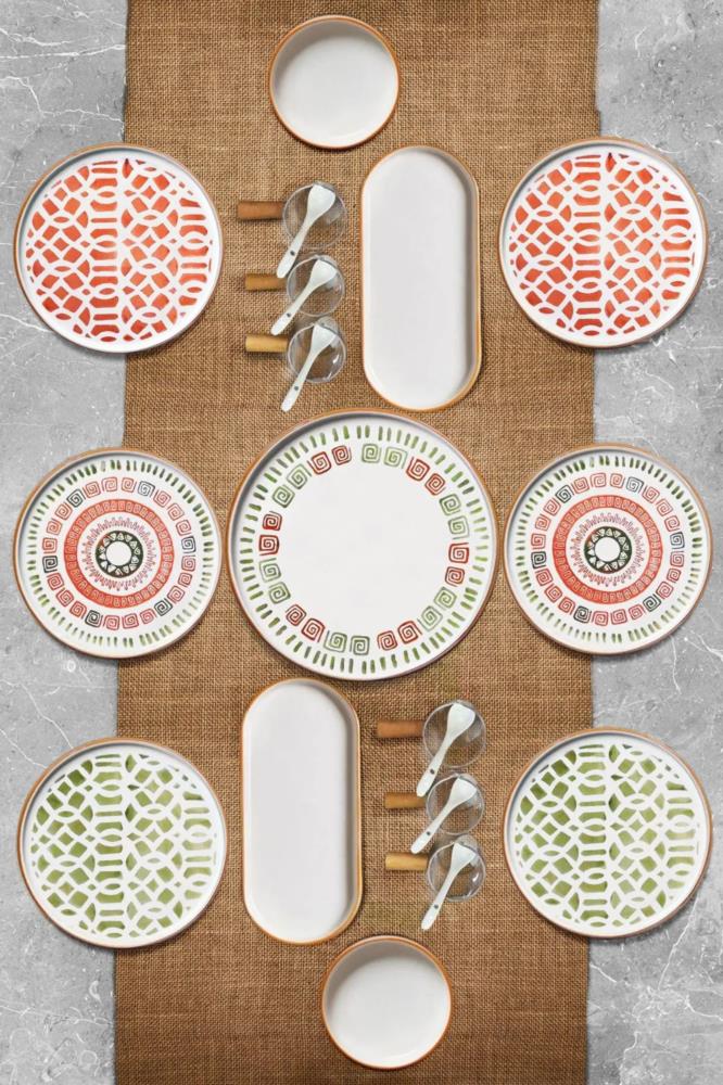 Kitchen Life 23 Piece 6 Person Ares Stackable Breakfast Set with Sauce ...