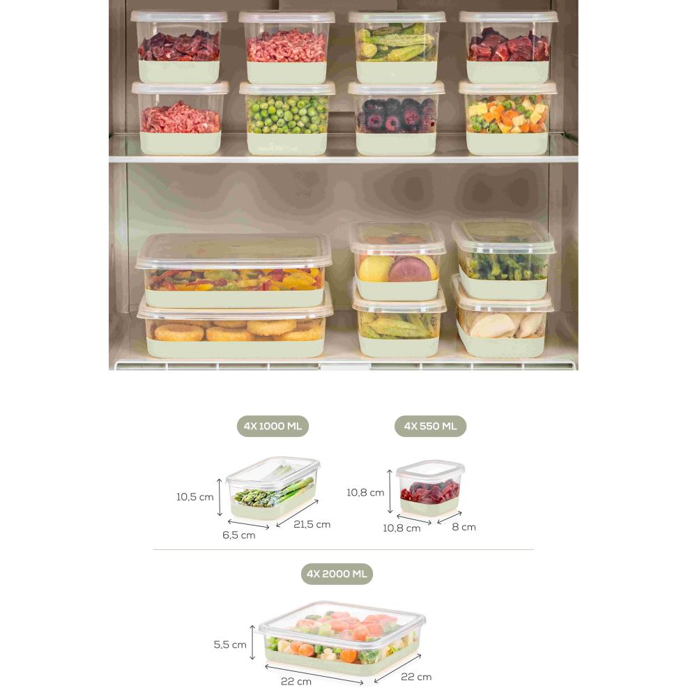 Vienev 12 Piece Silicone Based Deep Freezer Difreeze Storage Container ...