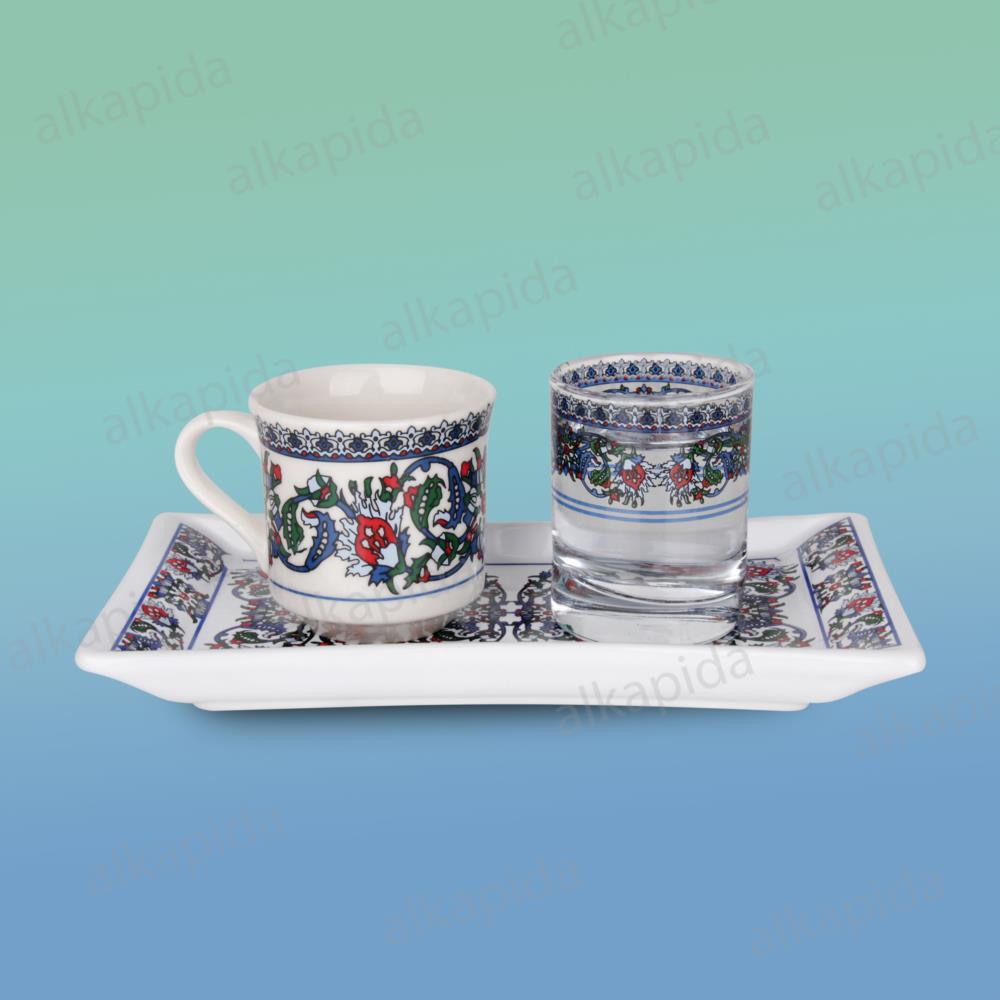 Aybaba Store Tekli Kahve Sunum Fincan Seti Topkapı Çini Desenli.