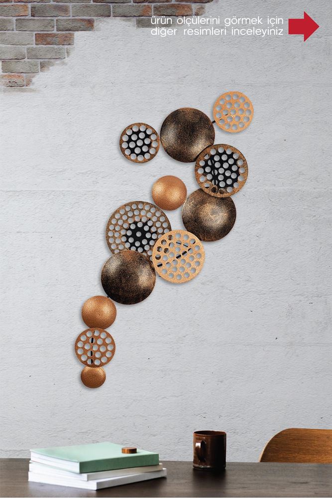 DORELİNE DoreArt Bronte Metal Duvar Tablosu, Ev Ofis Duvar Panosu (Bronz).