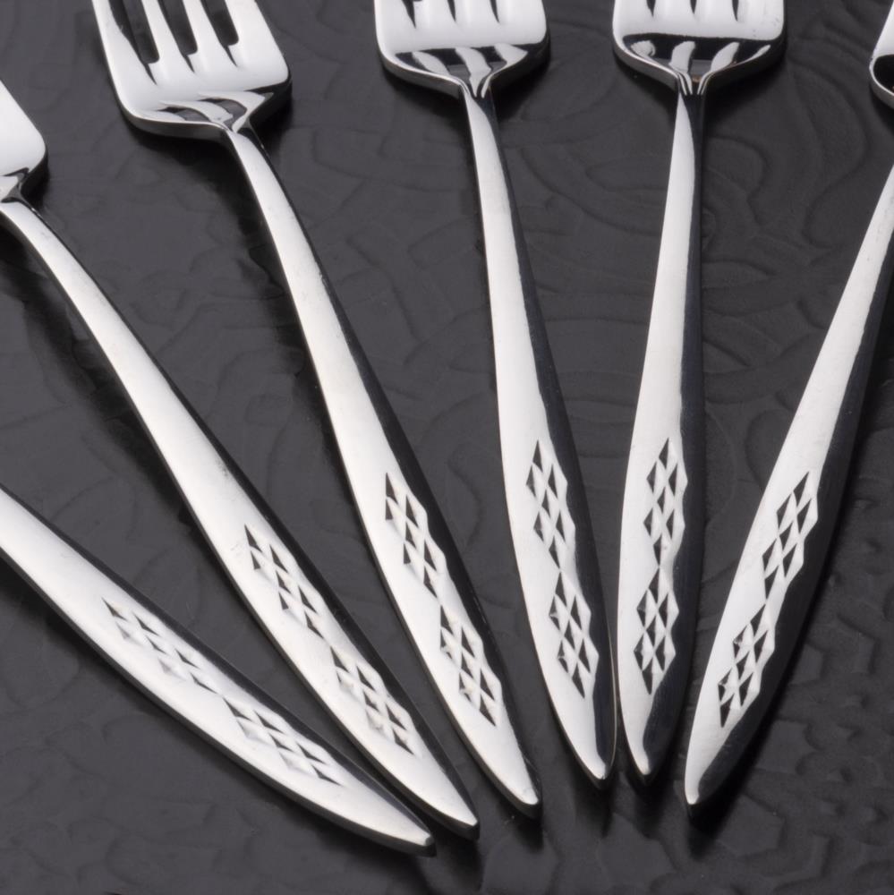 Alaca Elmas 6'Lı Çelik Tatlı Çatalı.