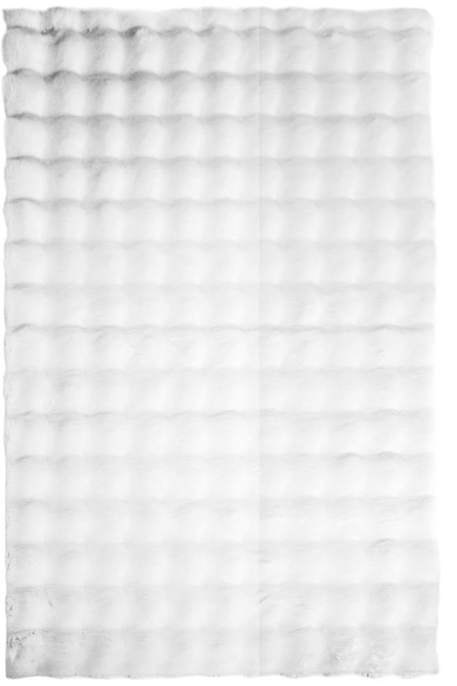 Soft Premium Bubble Rabbit Pelt Plush Carpet Runner - Plain - White.