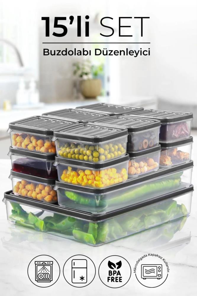 Kitchen Life 15 liter koelkast en magnetron opbergcontainer.