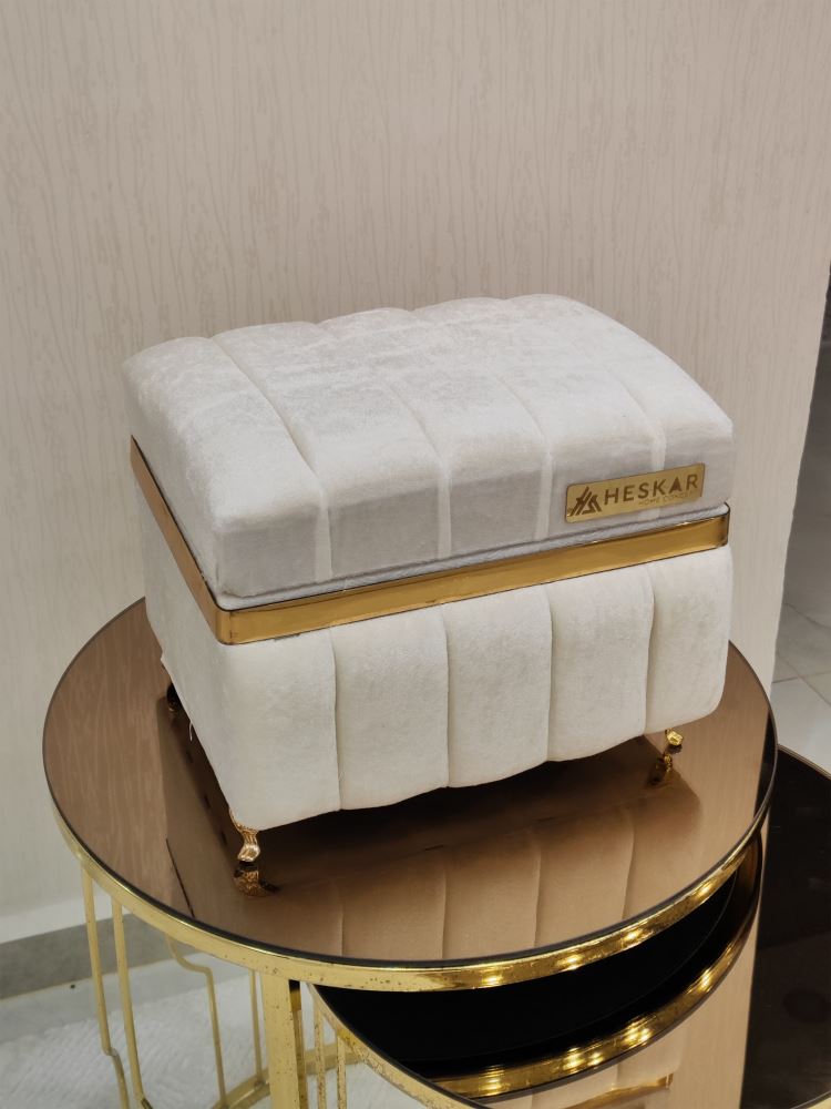 Curved Model Cream Color Covered Velvet Towel Box Portable Towel Holder ...