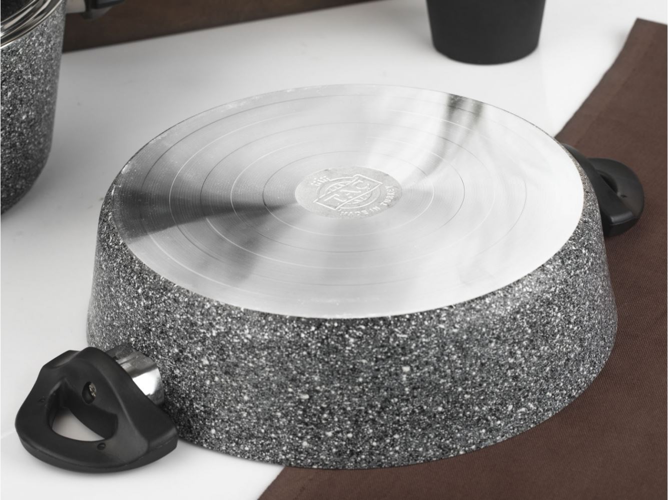 Taç Master Cook 4'lü 7 Parça Granit Tencere Seti Gri.