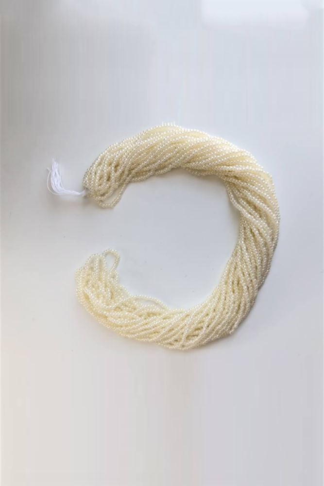 Krem Dizi Kum Boncuk 2 mm.