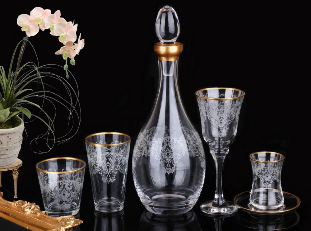 Royal Kristal 31 Parça Maria Gold Cam Set.