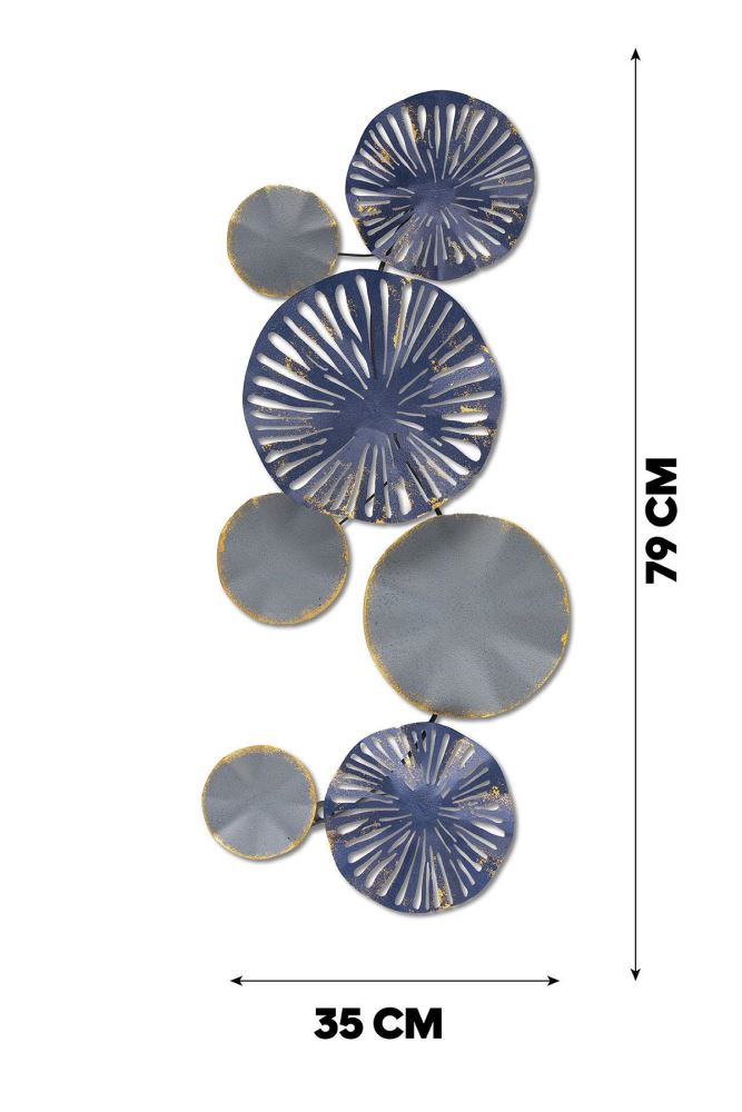 DORELİNE DoreArt Astrid Metal Duvar Tablosu, Ev Ofis Duvar Panosu (Mavi Gri).