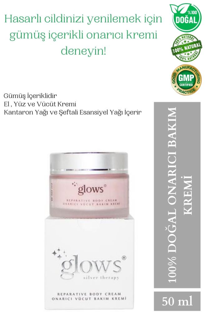 Glows Silver Therapy Onarıcı Vücut El ve Yüz Bakım Kremi 50ml.