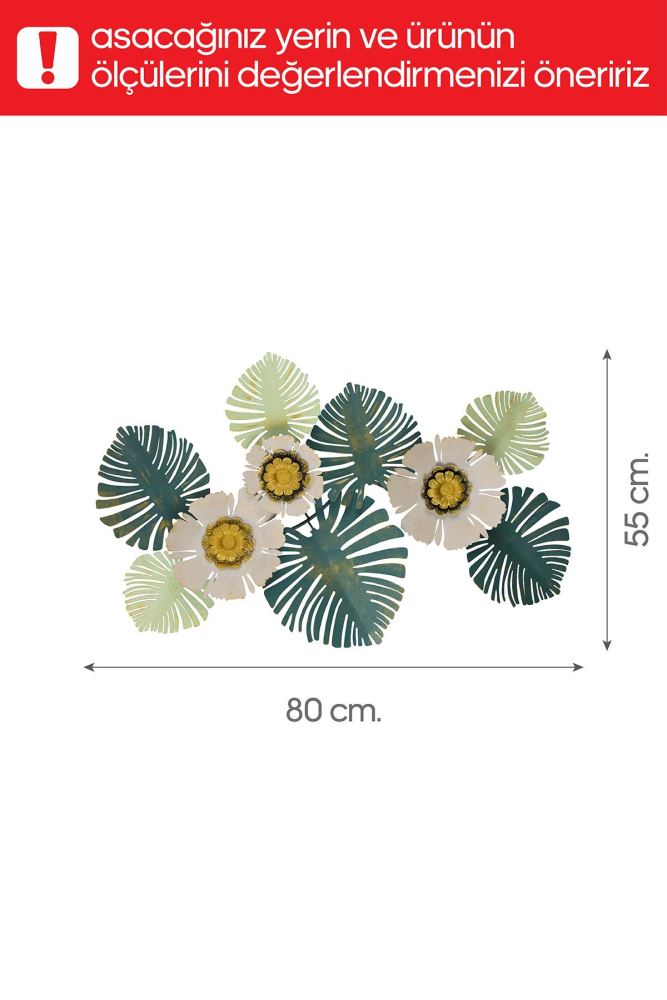 DORELİNE DoreArt Tropical Metal Duvar Tablosu, Ev Ofis Duvar Panosu.
