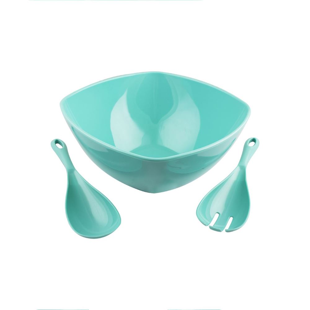 EW's Kitchenware Akrilik Soft Turkuaz Kare Salata Kasesi.