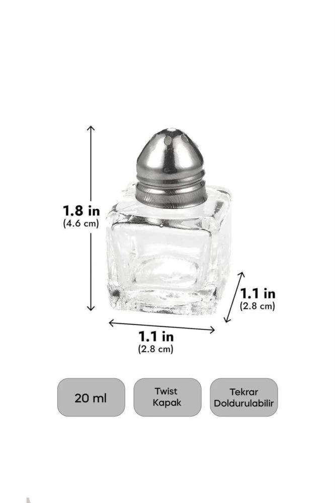 Kitchen Life Salty Glass 4-Piece Salt Shaker Mini Cube 2 Person Salt ...