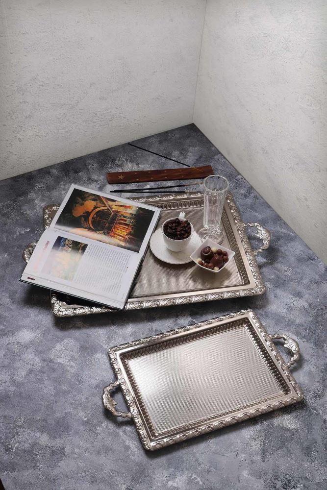 Arow 2’li Dikdörtgen Kahve Sunumluk Tepsi - Damat Söz Tepsisi ...