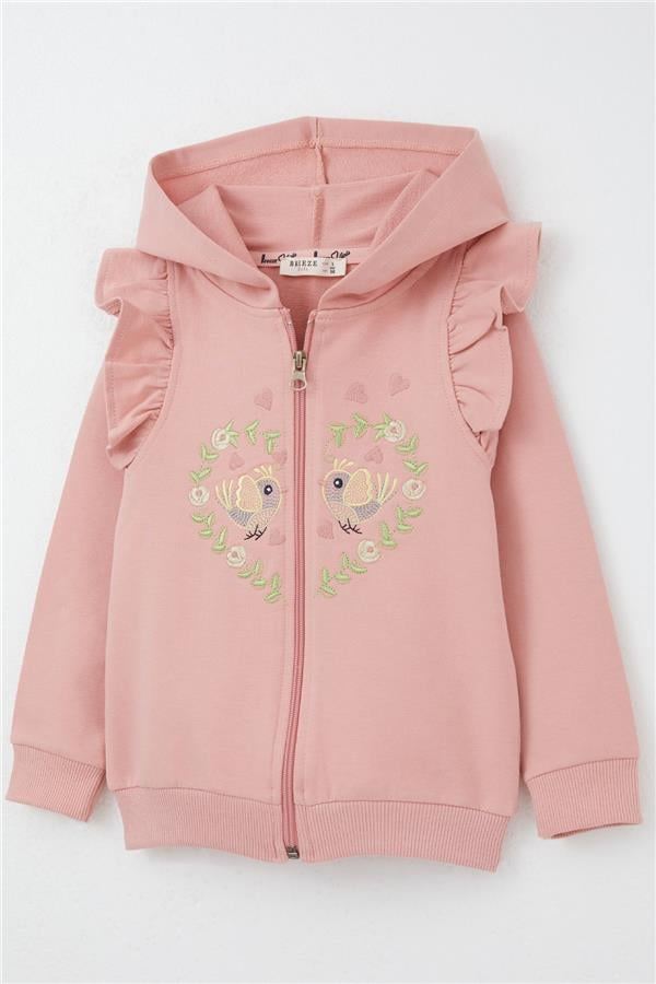 Breeze Girls Tracksuit Flower Bird Embroidered Dusty Rose 15-5 Years.
