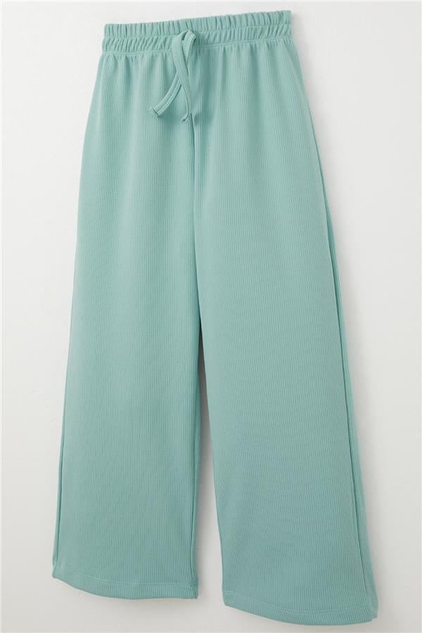 Breeze Girl Child Trousers with Lace Accessory Aqua Green 8-14 Years.