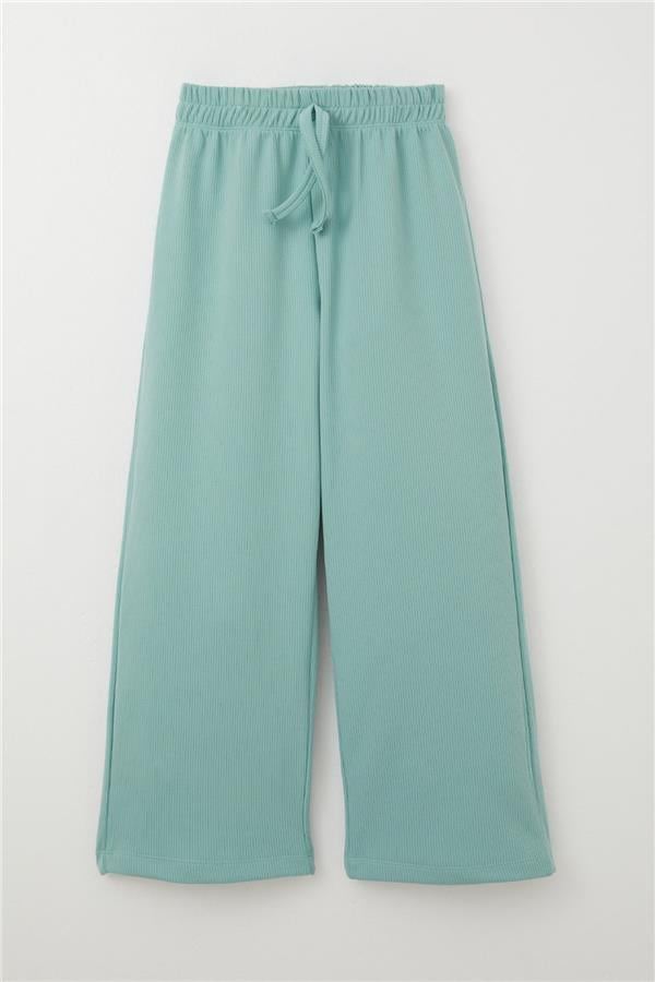 Breeze Girl Child Trousers with Lace Accessory Aqua Green 8-14 Years.