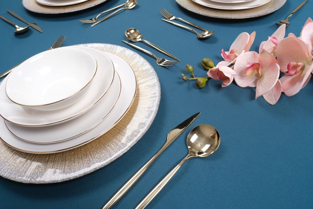 Koch Collection DOLCE 24 PARÇA PORSELEN ALTIN KREM YEMEK TAKIMI.