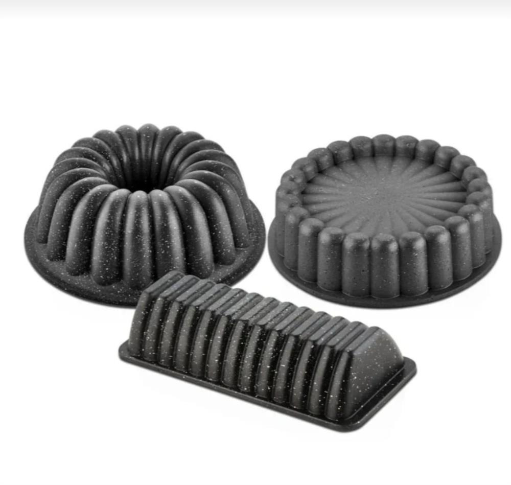 Esta Asya Pasta 3 Piece Cake Mold Set Gray.