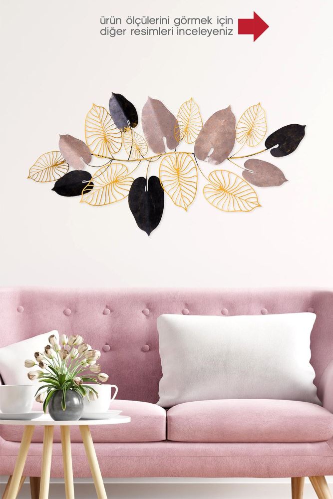 DORELİNE DoreArt Leaf Metal Duvar Tablosu, Ev Ofis Duvar Panosu.