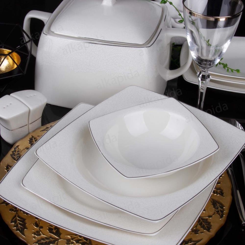 Güral Porselen 85 Parça Kare Caroline Bone Yemek Takımı 5906.